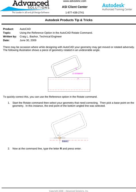 Using The Reference Option In Autocad Rotate Command 063009 Auto