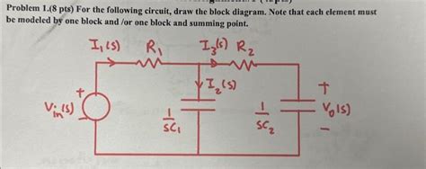 solved problem 1 8 pts for the following circuit draw the