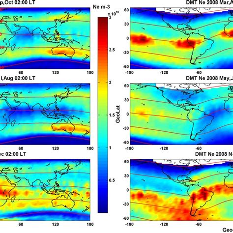 The Ne Distributions Of Cses Left Panels And Iri Model Right Panels