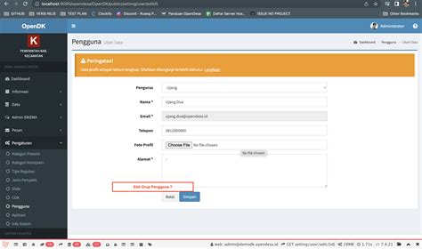 Tidak Ada Edit Input Group Pengguna · Issue 545 · Opensid Opendk · Github