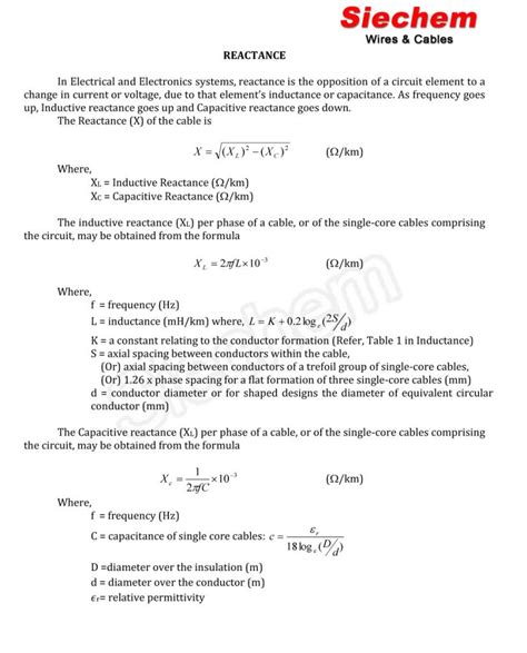 Reactance Calculation Siechem Reactance Calculation Siechem