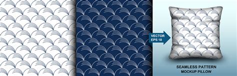 추상 사시코 매끄러운 패턴 라인 인디고와 흰색 배경 베개 프린트 패션 의류 직물 기프트 랩용 디자인 모형 템플릿 베개 원활한 패턴 벡터 0명에 대한 스톡 벡터 아트 및 기타