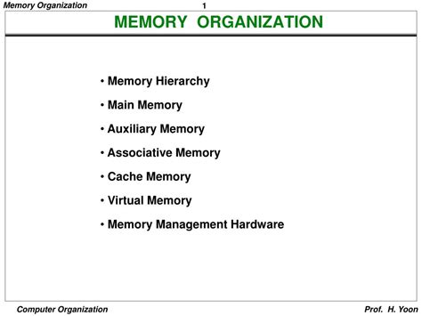 ppt memory organization powerpoint presentation free download id