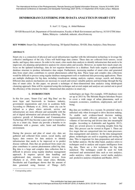 Pdf Dendrogram Clustering For 3d Data Analytics In Smart City