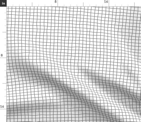 whimsical gray grid lines on a white fabric spoonflower