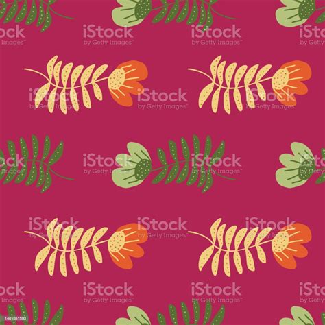 양식화 된 민속 꽃 이음새가 없는 패턴 손으로 그린 우아한 식물 삽화 0명에 대한 스톡 벡터 아트 및 기타 이미지 0명 개화기 고풍스런 Istock