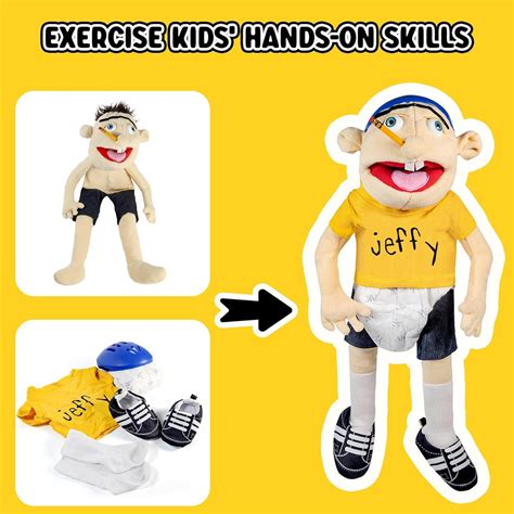 Jeffy Hand Puppet Plush Toy Funny Puppets With Working Mouth 60cm Han