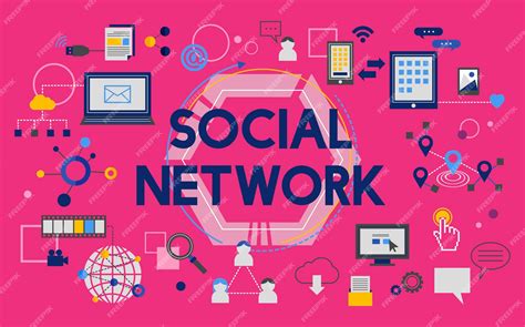 Иллюстрация концепции социальных сетей Бесплатно векторы