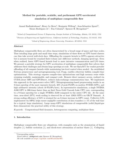 Pdf Method For Scalable And Performant Gpu Accelerated Simulation Of