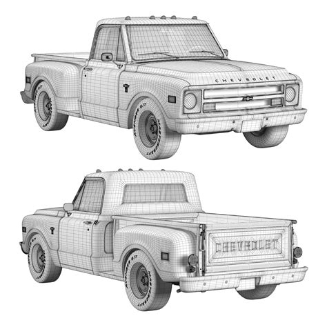 Chevrolet C10 1968 Short Bed 3d Model By Sta84