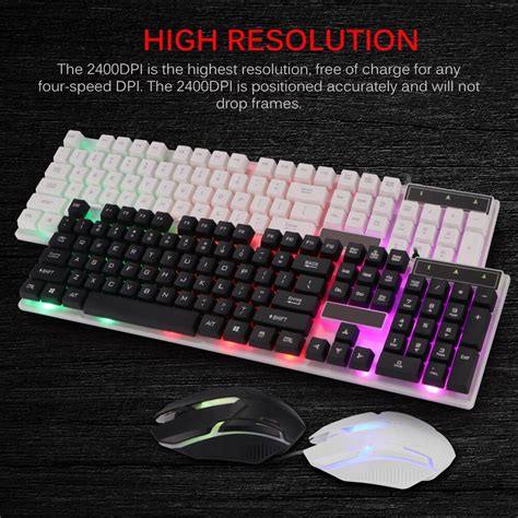 Pc Gamer Led Gaming Keyboard And Mouse Set Wired K Grandado