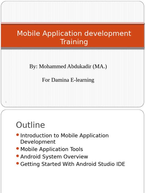 Mobile App Development Training Slides Pdf Android Operating System Java Programming