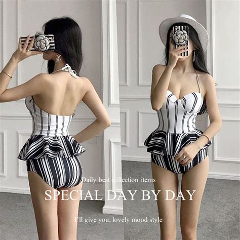 데일리나인 [무료배송]dn9ne 언발 스트라이프 비키니 여행 비치웨어 수영복