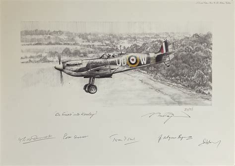 Robert Taylor Multi Signed Limited Edition Print Titled On Finals Into