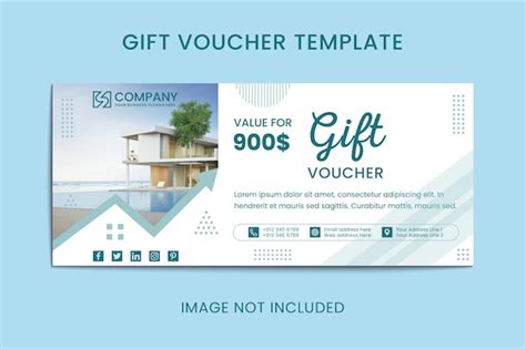 Premium Vector Flat Geometric Real Estate Abstract Gift Voucher And