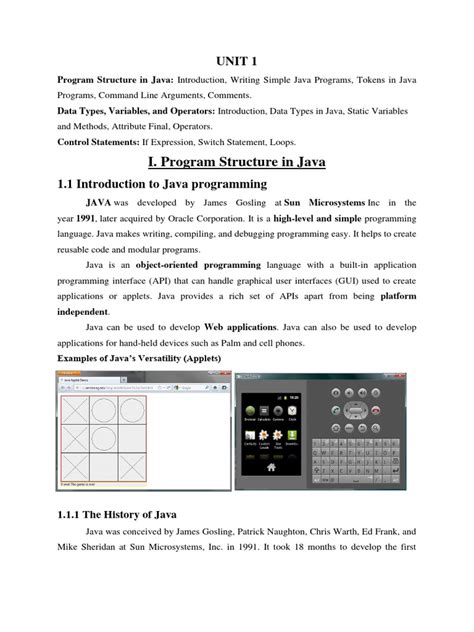 Unit 1 Jp Pdf Java Programming Language Data Type