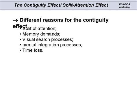 The Contiguity Effect Splitattention Effect The Contiguity Effect