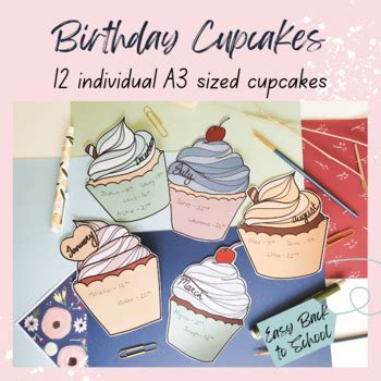 Birthday Display Cupcakes With Months By Art Of Teaching Art Tpt