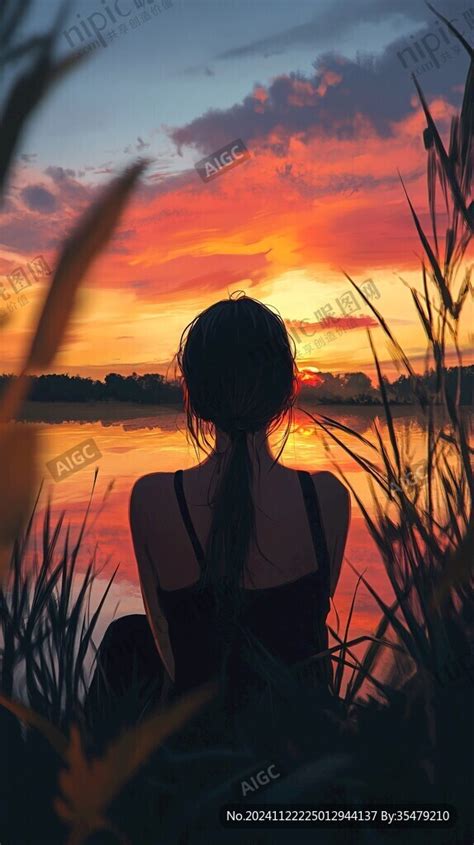 Ai创作图女学生夕阳下插画 看日出插画 黄昏下的少女 黄昏的少女背影 插画落日 夕阳美女背影 自然风景夕阳下的女孩 插画夕阳 夕阳下的少女 看夕阳的女孩 唯美晚霞插画 唯美黄昏画 插画背影