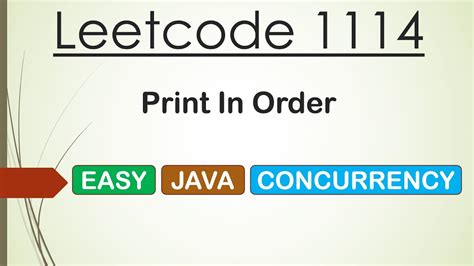Leetcode 1114 Print In Order Java Concurrency Youtube