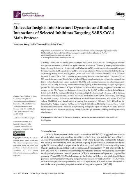Pdf Molecular Insights Into Structural Dynamics And Binding Interactions Of Selected