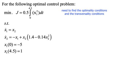 For The Following Optimal Control Problem 45 Min