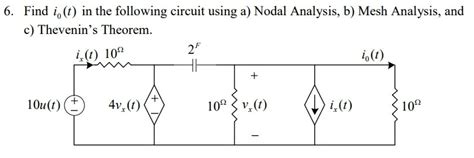 solved 6 find io t in the following circuit using a