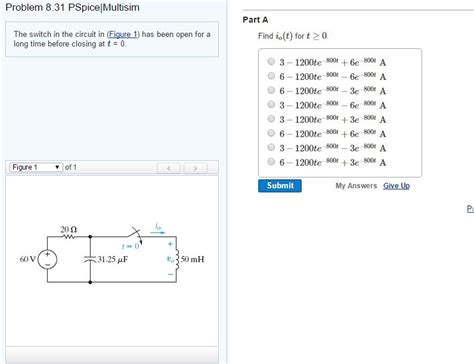 Solved The Switch In The Circuit In Figure Has Been Open Chegg