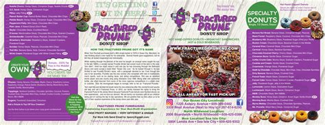 Fractured Prune Donuts Menu In Ocean City New Jersey Usa
