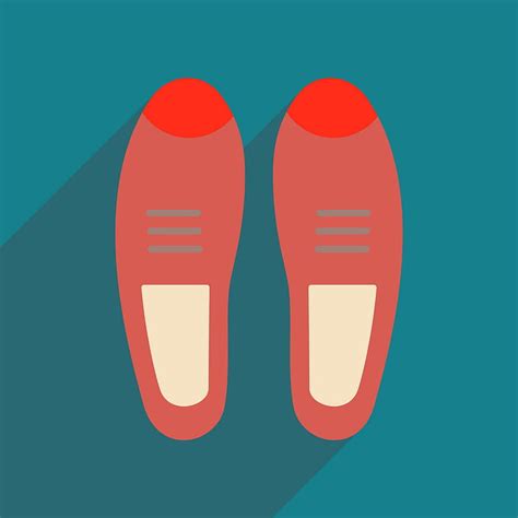 긴 그림자 남자 신발 벡터와 평면 아이콘 Eps Ai Uidownload