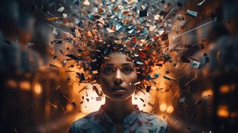 Premium Ai Image An Enormous Amount Of Data Explodes From The Cranium Of A Developing Human