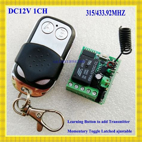 Aliexpress Com Buy Radio Remote Control Switch V DC Mini Receiver Metal Push Button
