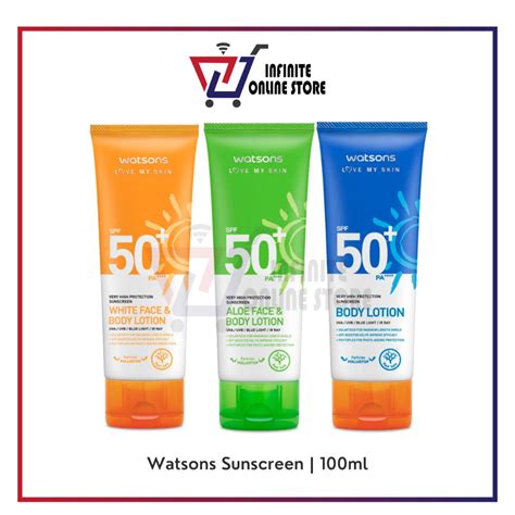 Watsons Sunscreen Face Body Lotion Spf50 Pa 100ml Whitening