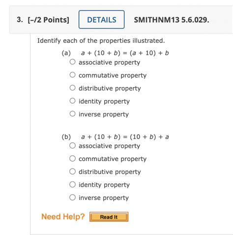 Solved Identify Each Of The Properties Illustrated A
