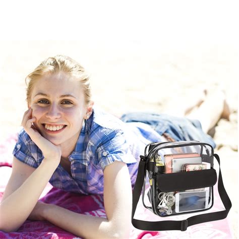 clear crossbody purse bag clear bag stadium approved inner pocket for concerts festivals sports