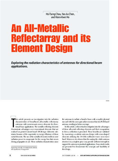 Pdf An All Metallic Reflectarray And Its Element Design Exploring