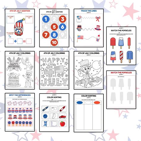 4th Of July Printable Activities For Preschoolers And Kindergarteners