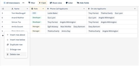 Row Configuration Options Baserow
