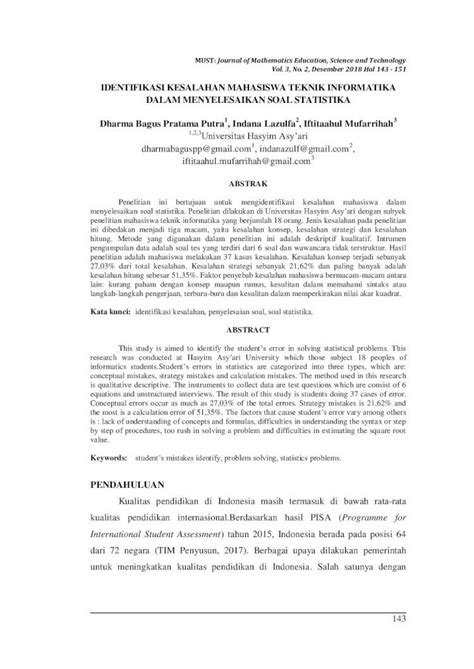 Pdf Identifikasi Kesalahan Mahasiswa Teknik Informatika · Dari