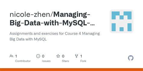 Github Nicole Zhenmanaging Big Data With Mysql Duke University