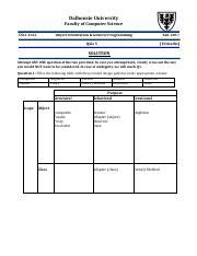Quiz Solution Pdf Dalhousie University Faculty Of Computer Science CSCI Object