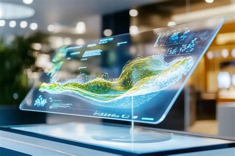 Display Features Dynamic Visualization Of Data Trends With Colorful Flowing Graphics Modern