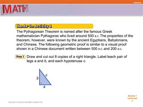 8 Inquiry Lab Proofs About The Pythagorean Theorem Ppt