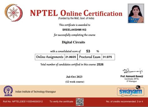 Sreelakshmi Kg On Linkedin Digitalcircuits Nptel Continuouslearning