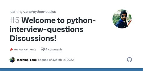 Welcome To Python Interview Questions Discussions · Discussion 5 · Learning Zonepython Basics