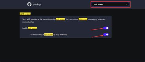 How To Enable Use Split Screen Tabs In Opera