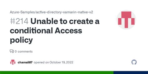 Unable To Create A Conditional Access Policy · Issue 214 · Azure Samplesactive Directory