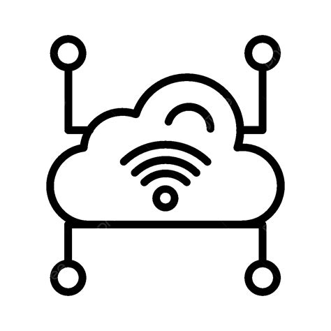 Cloud Data Line Icon Cloud Connect Data PNG And Vector With Transparent Background For Free