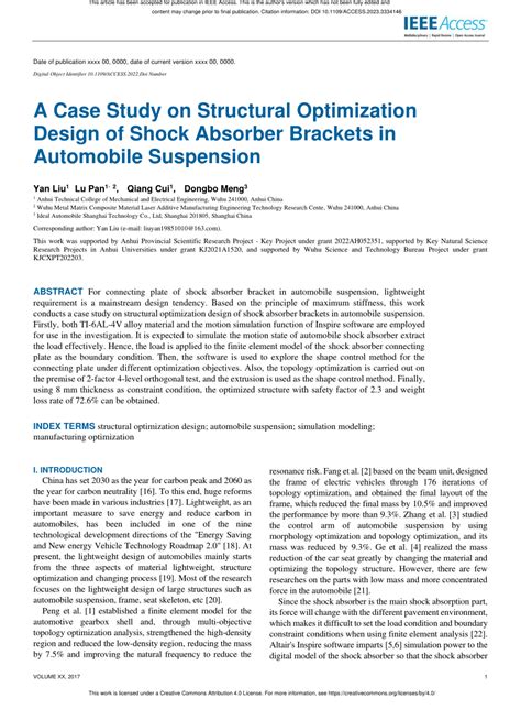 PDF A Case Study On Structural Optimization Design Of Shock Absorber
