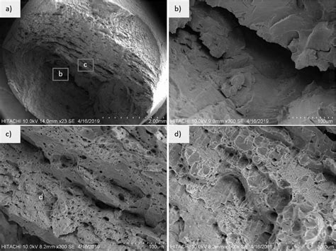 12 Sem Of Sample A6 A Fracture Area Overview B Multiple Cracks